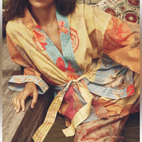 Zara | Tops | Zara Patchwork Print Kimono Top | Poshmark